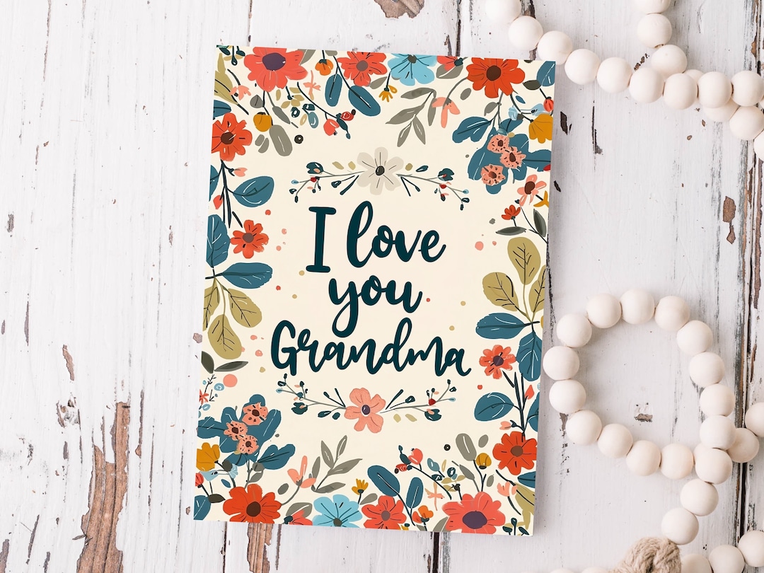 Printable Grandma Card, Grandmother Greeting Card, Digital Instant ...