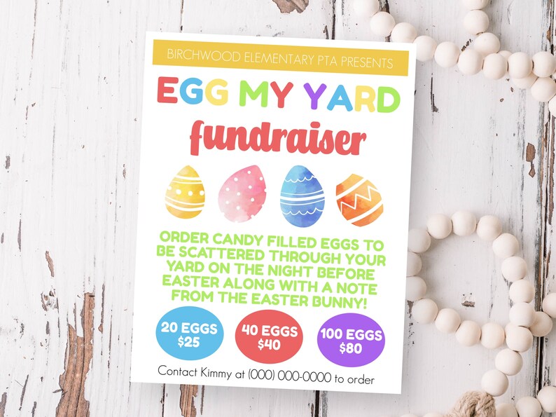 Editable Egg My Yard Easter Flyer Template - Etsy