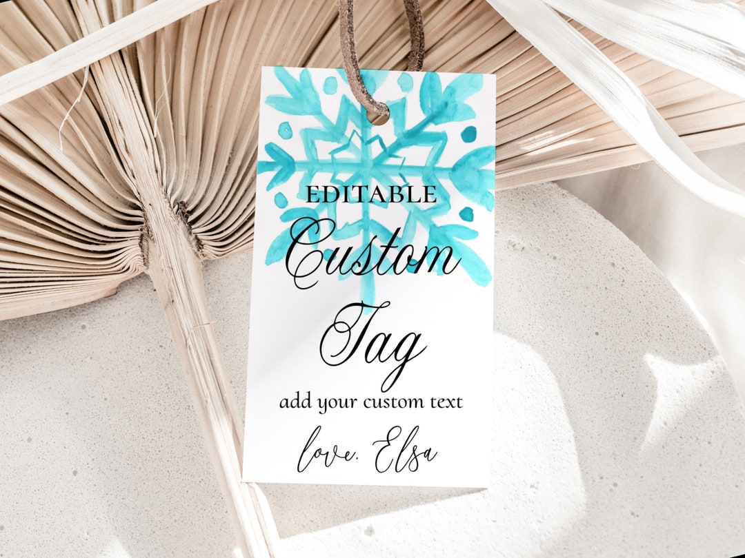 Editable Snowflake Tag Template: Printable Winter Gift Tags - Etsy