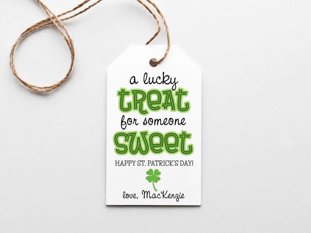 Editable St. Patricks Day Tag Template Treat Tag, Printable, Digital ...