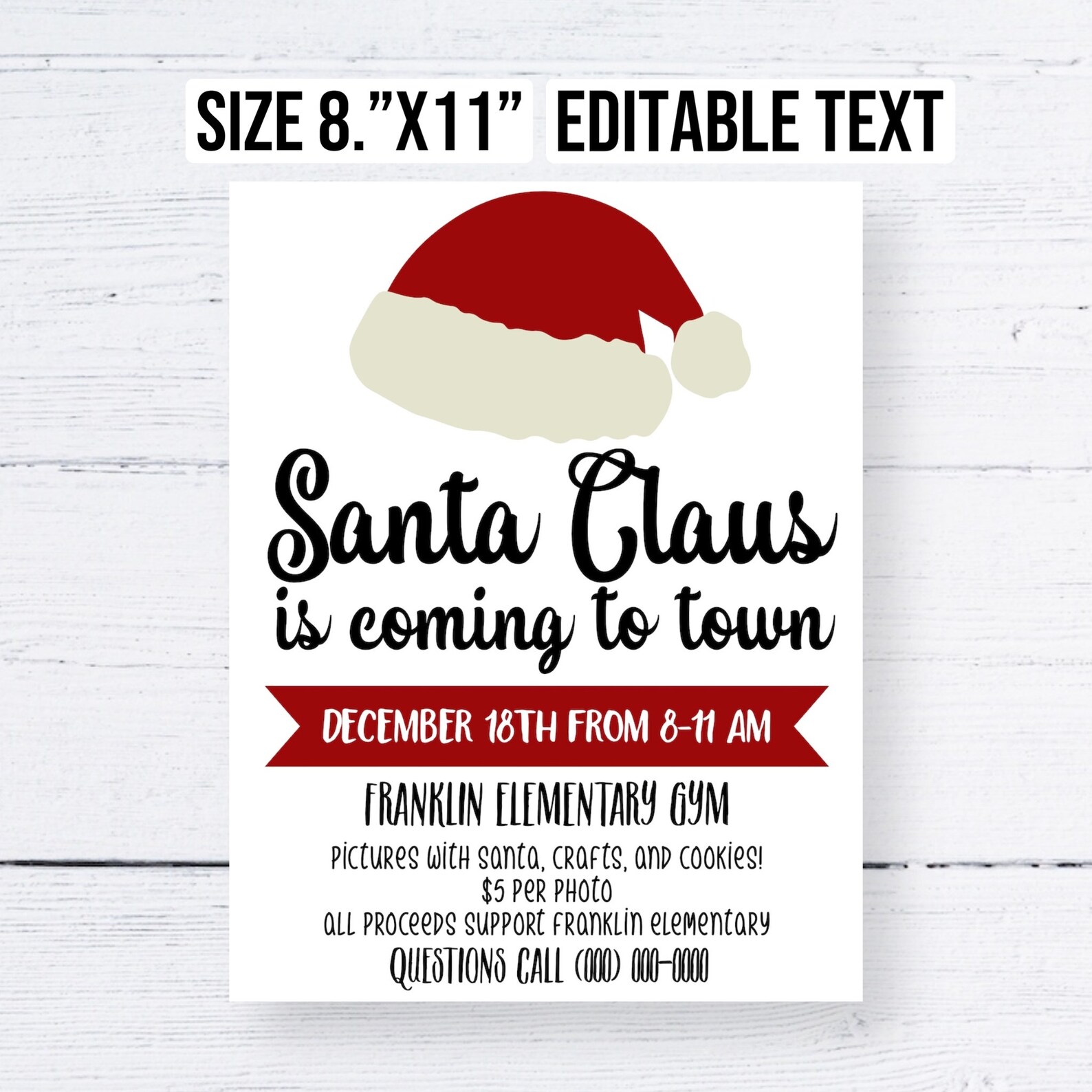Editable Photos With Santa Flyer Christmas Holiday Digital - Etsy