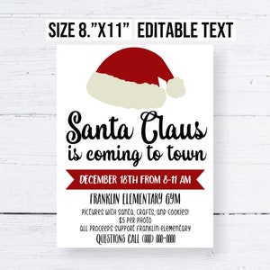 Editable Photos With Santa Flyer Christmas Holiday Digital - Etsy