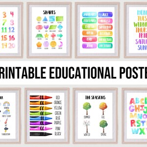 8 Printable Educational Posters, Classroom Wall Decor, Digital Download ...