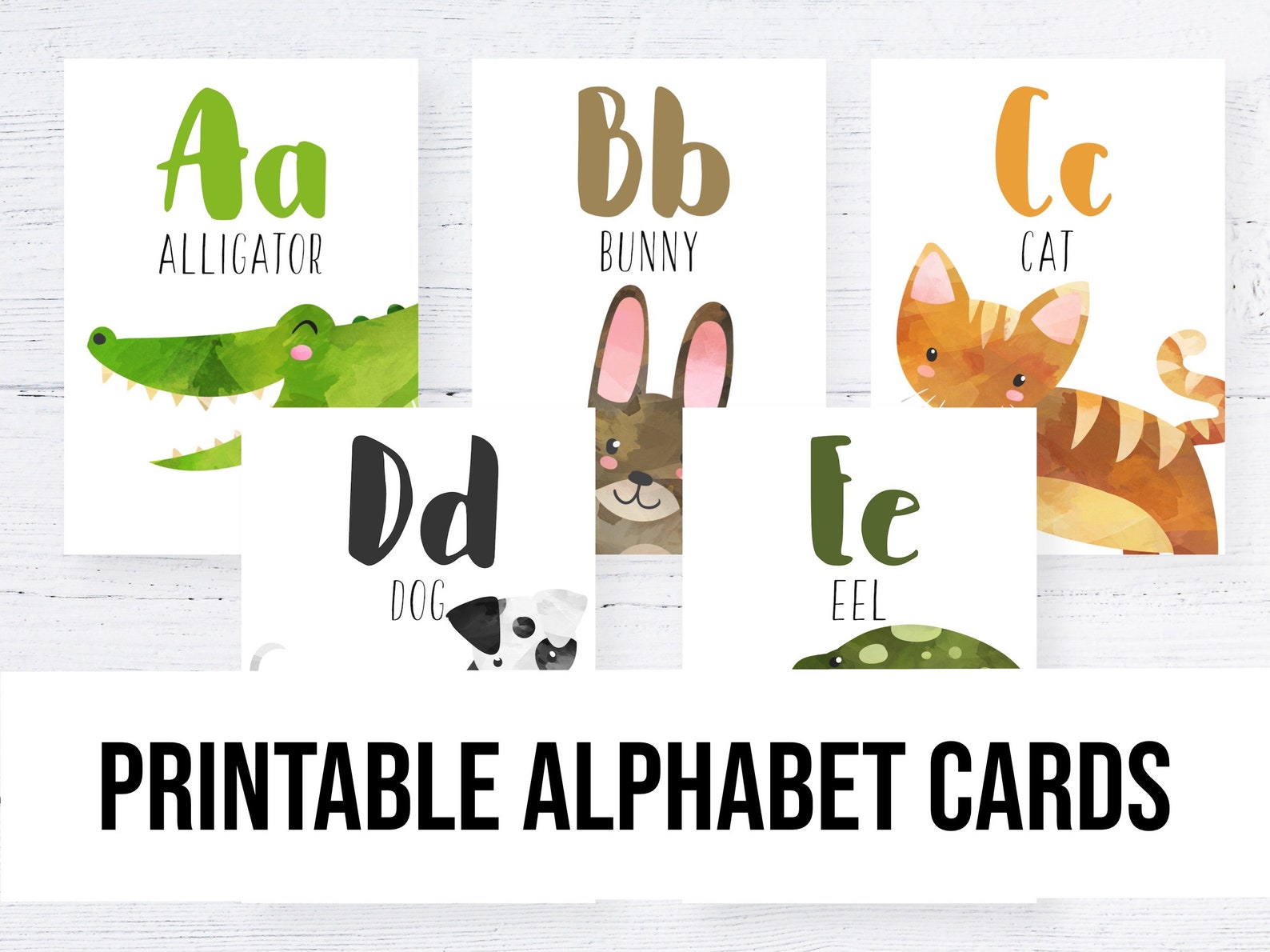 Printable Animal Alphabet Flash Cards Digital Download | Etsy UK