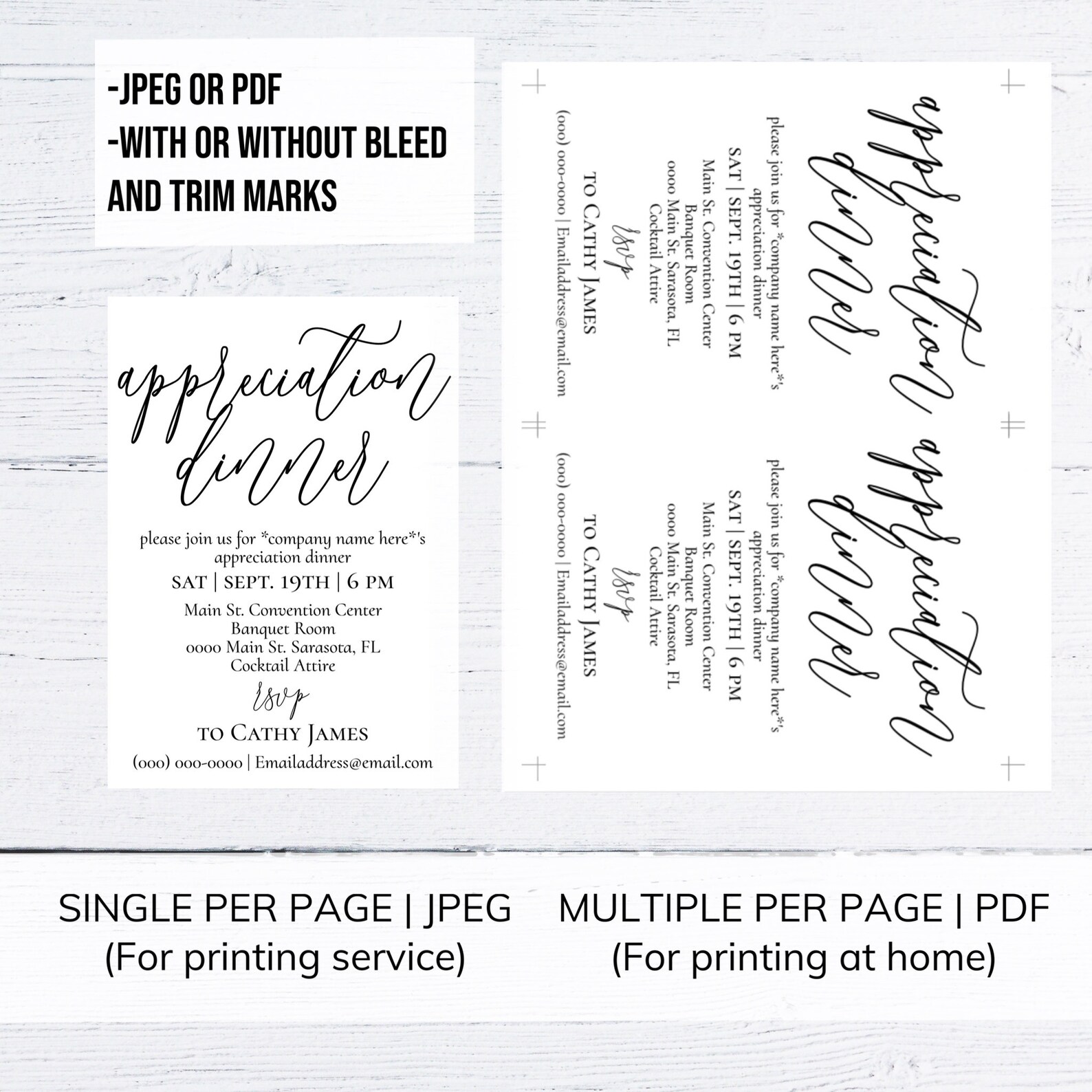 Editable Appreciation Dinner Invitation Template - Etsy UK