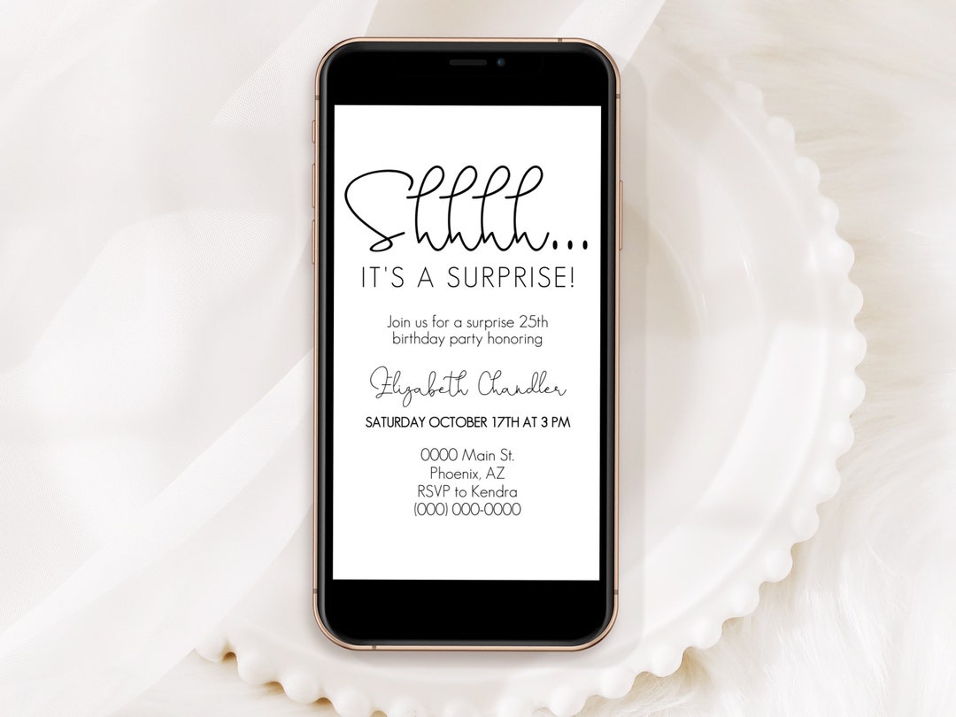 Editable Surprise Party Text Invitation Template - Etsy