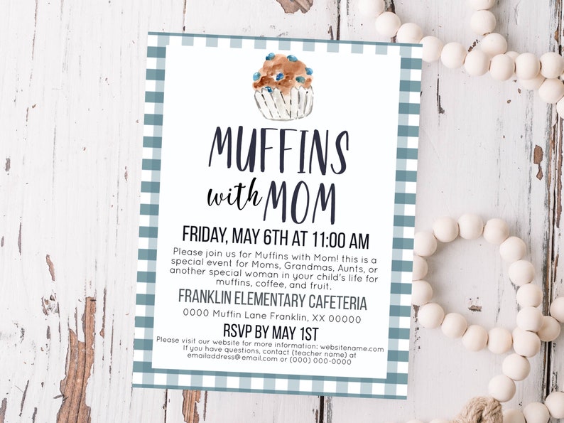 Editable Muffins With Mom Flyer Template - Etsy Canada