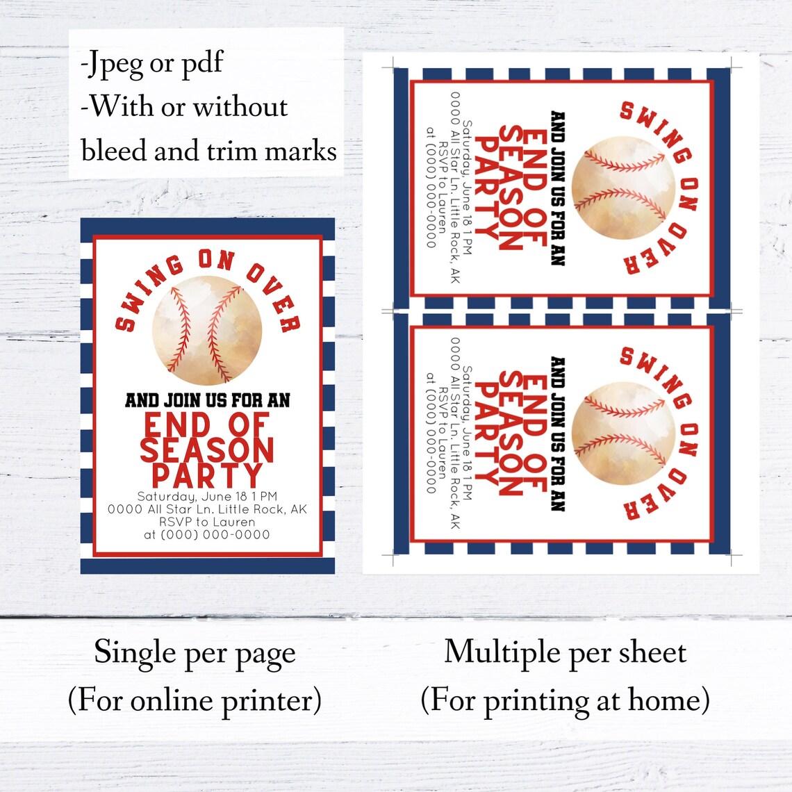 Editable Baseball Invitation Baseball Party Sports Party - Etsy