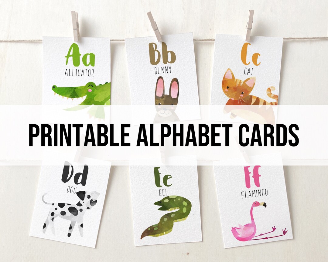 Printable Animal Alphabet Flash Cards A-Z - Etsy
