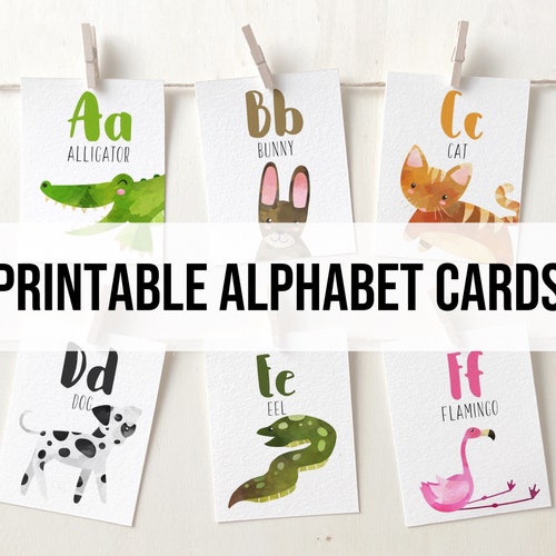 Animal Alphabet Flash Cards Homeschool Activities ABC - Etsy