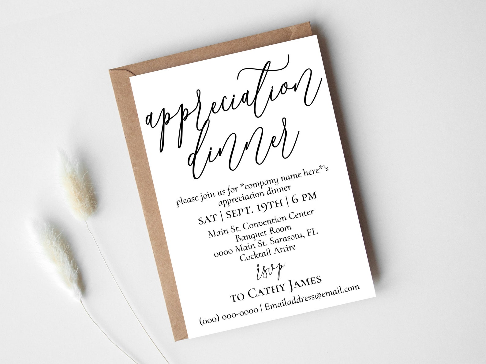 Editable Appreciation Dinner Invitation Template Digital Download ...