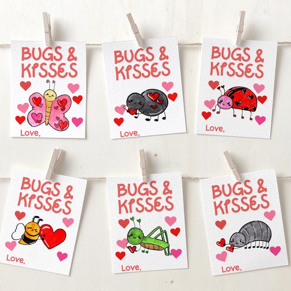 Bugs and Kisses Printable - Etsy