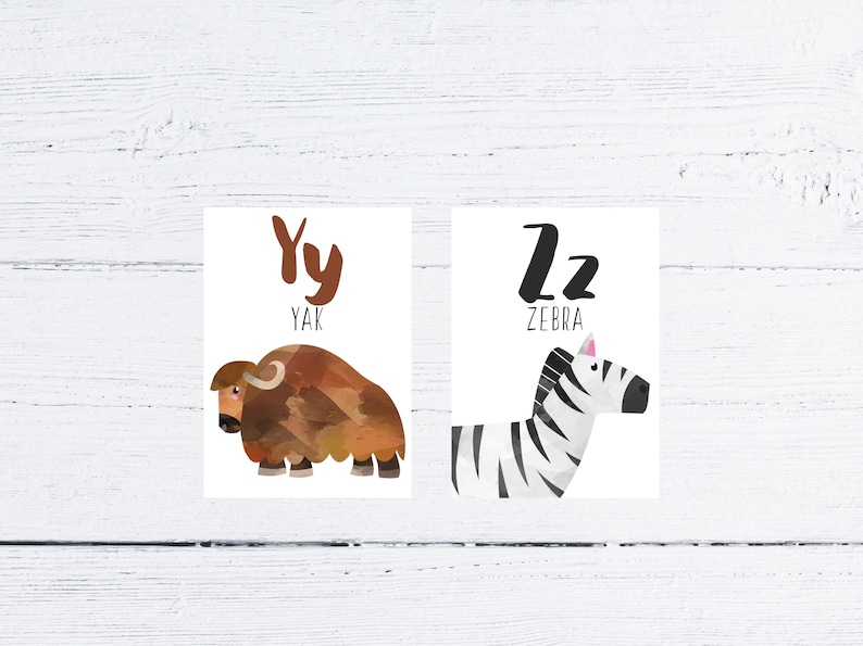 Printable Animal Alphabet Flash Cards (digital) - Etsy
