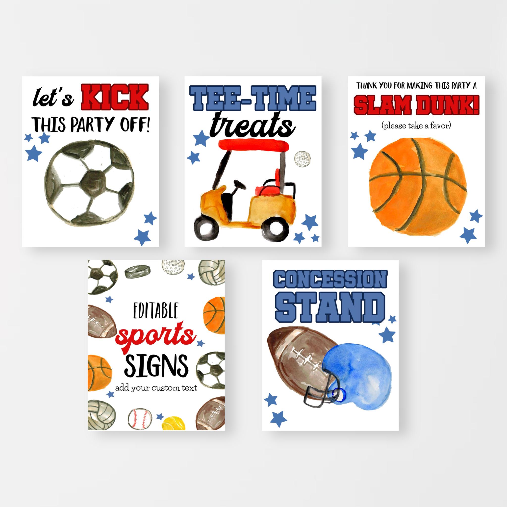 Editable Sports Party Sign Templates - Etsy