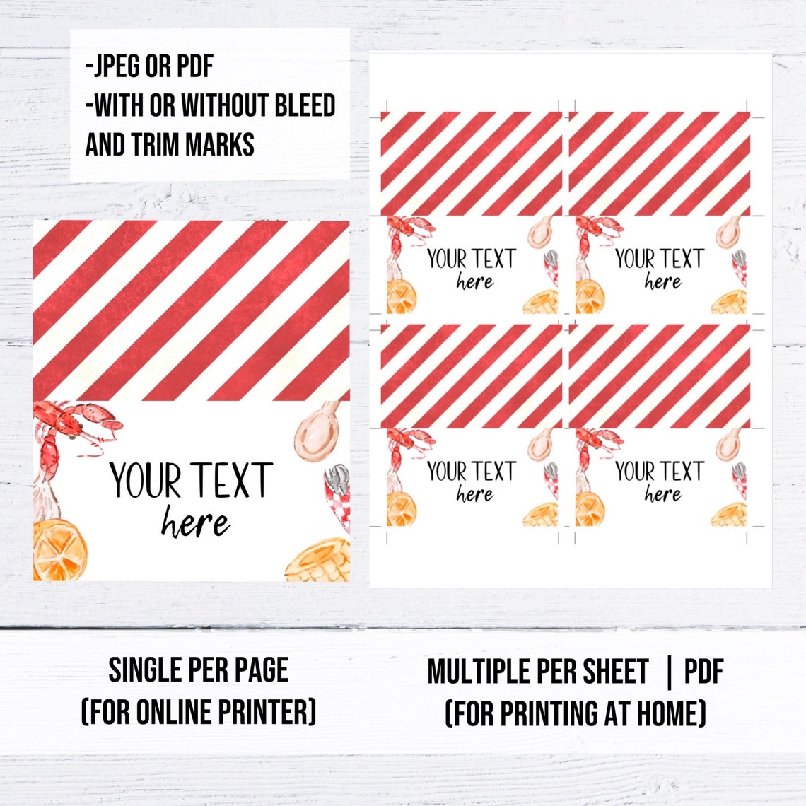Editable Crawfish Boil Tent Cards Template - Etsy