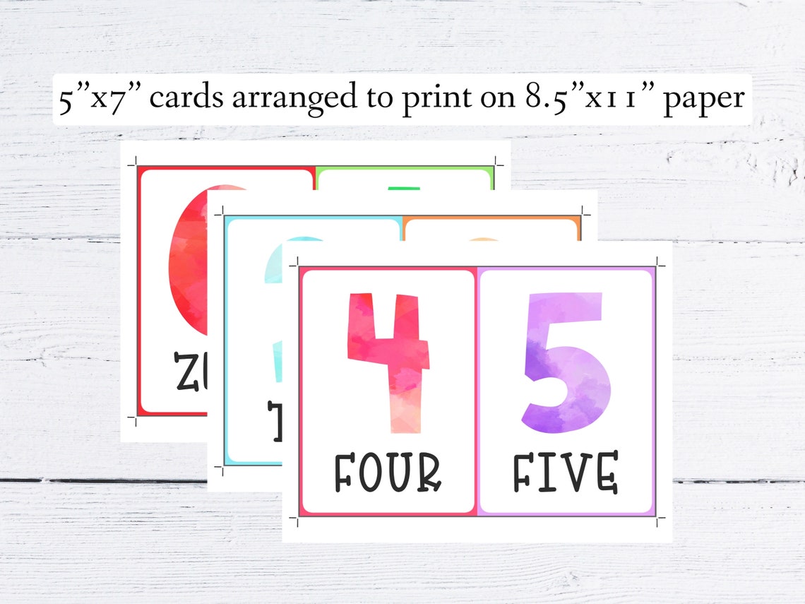 Printable Number Flash Cards Digital Download Instant - Etsy