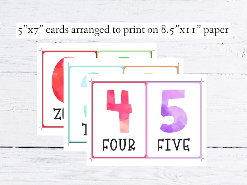 Printable Number Flash Cards Digital Download Instant - Etsy