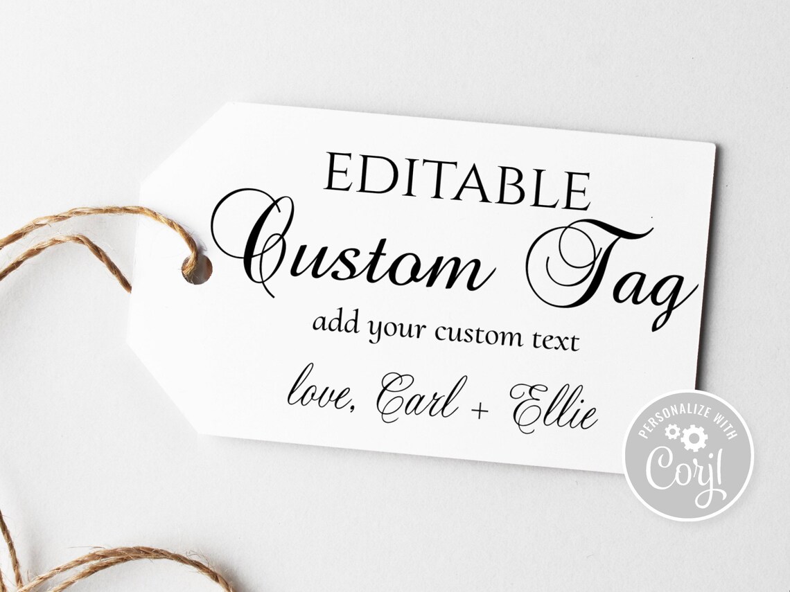 Editable Tag Template Custom Tags Printable Template - Etsy