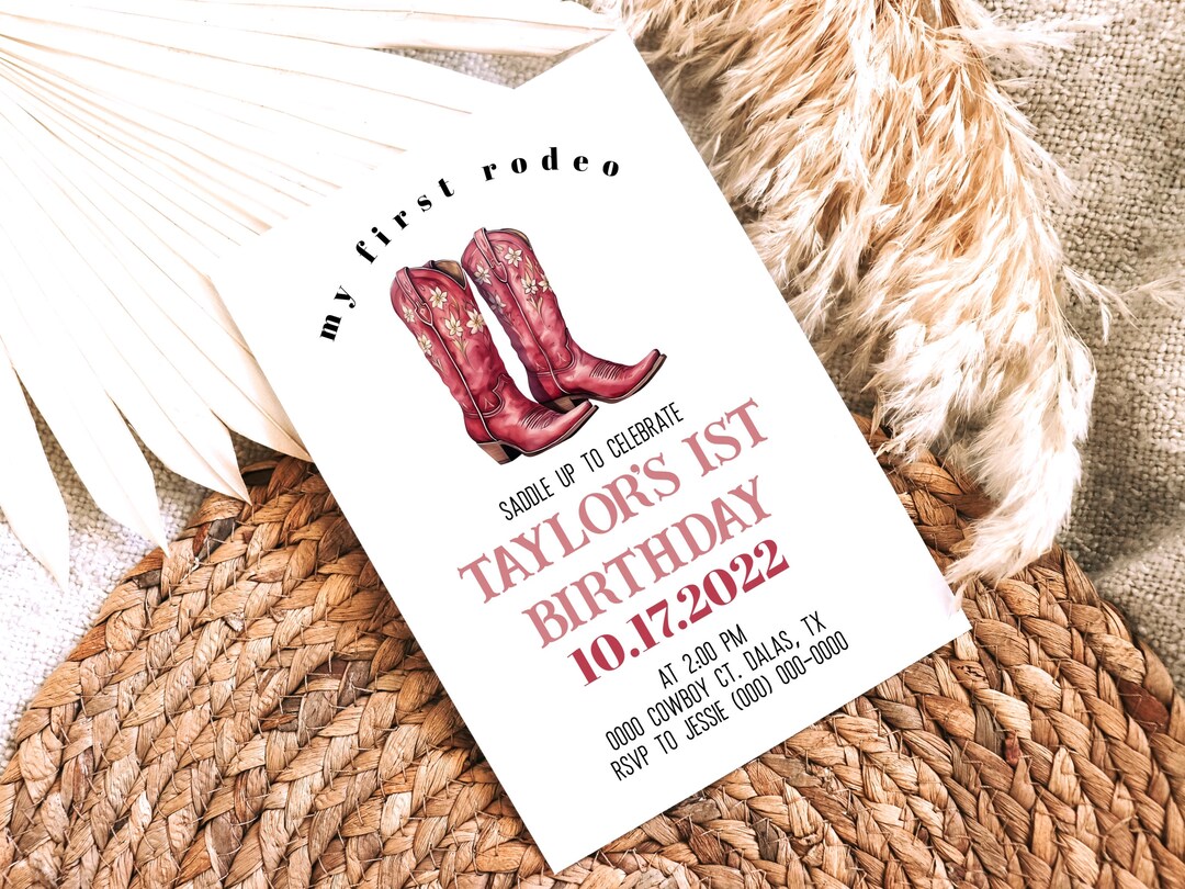Plantilla editable de invitación al primer rodeo, invitación imprimible ...