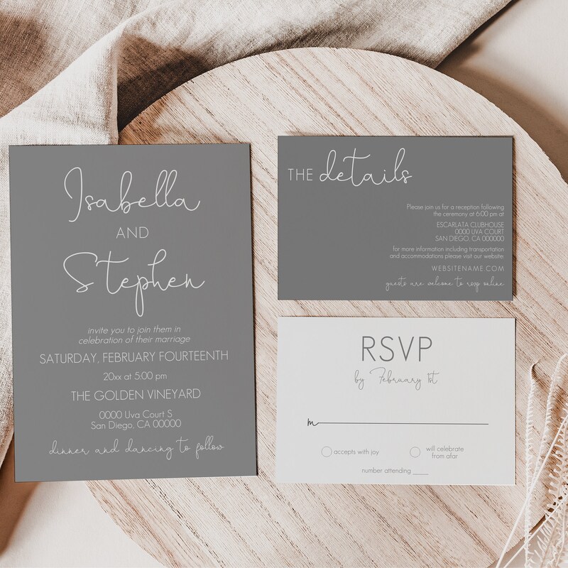Grey Wedding - Etsy
