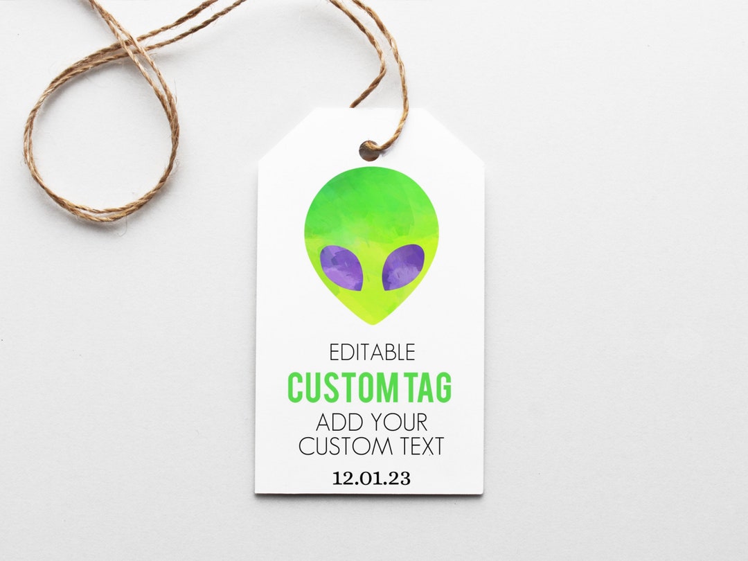 Editable Alien Tag Template - Etsy