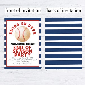 Editable Baseball Invitation Baseball Party Sports Party - Etsy