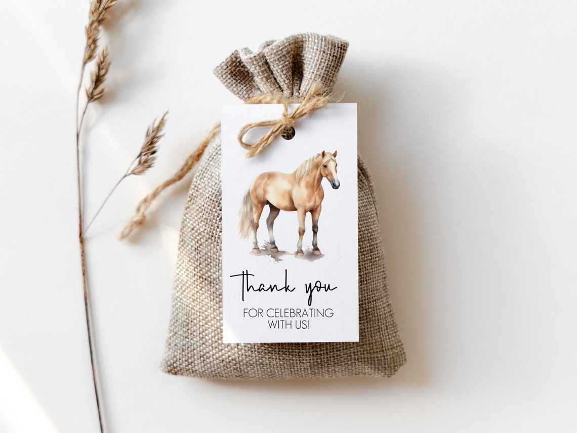 Editable Horse Favor Tag Template - Etsy