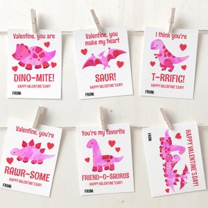 Printable Dinosaur Kid’s Valentines Cards - Etsy