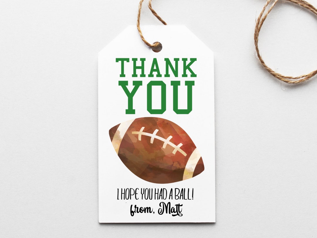 Editable Football Favor Tag | Football Birthday, Tailgate Party, Thank ...