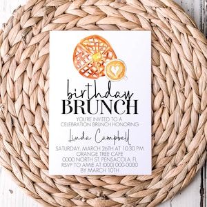 Editable Brunch Invitation Template Birthday Brunch, Digital Download ...
