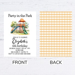 Editable Party in the Park Birthday Invitation | Digital Download ...