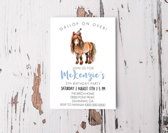 Pony Birthday Printable | EDITABLE DIGITAL DOWNLOAD | Pony Birthday ...