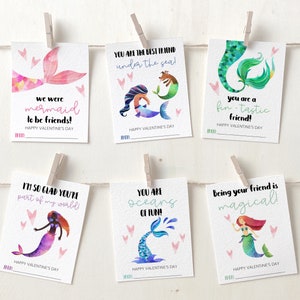 Printable Mermaid Valentines Cards - Etsy