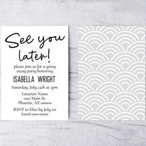 Editable Going Away Party Invitation Template, See You Later - Etsy