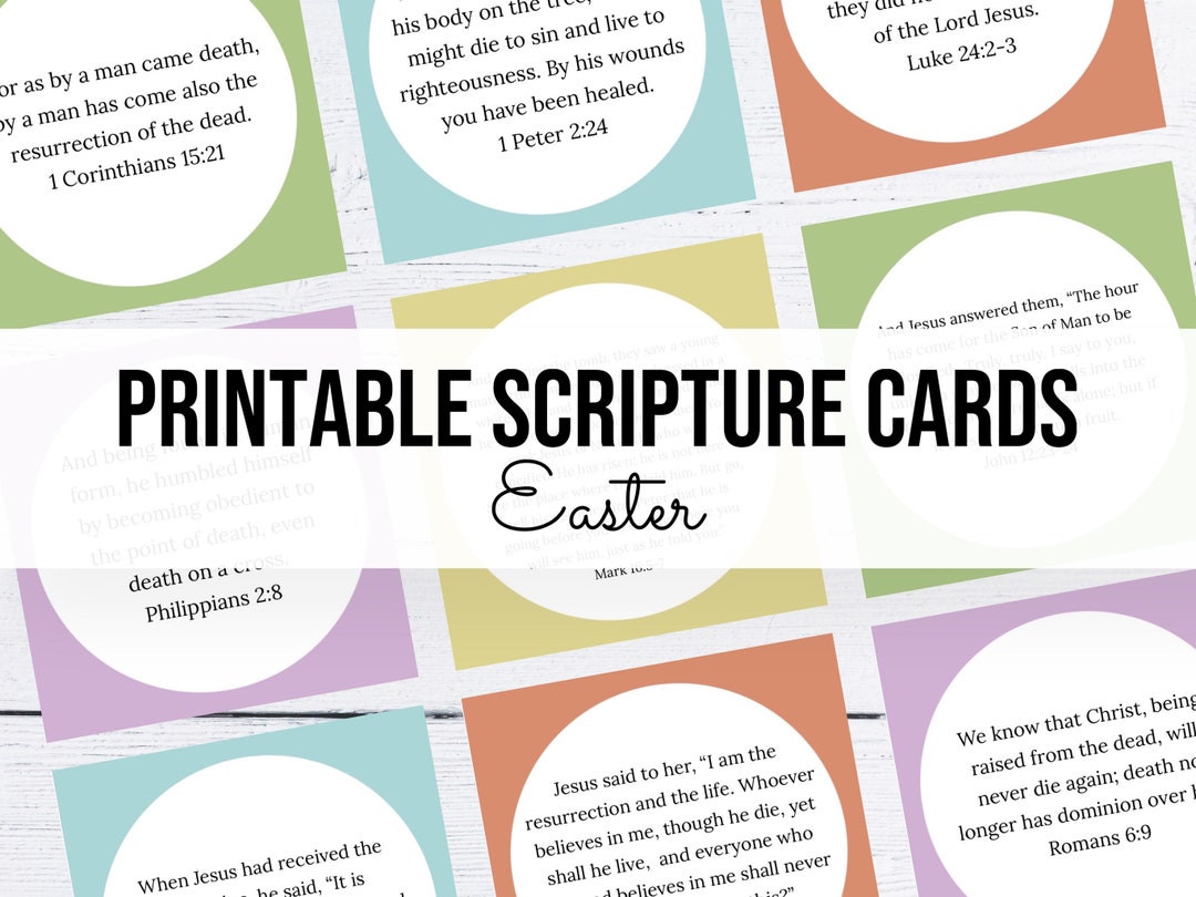 Printable Easter Bible Verse Cards, Digital Instant Download - Etsy UK