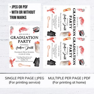Crawfish Boil Graduation Invitation Template - Etsy