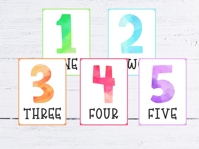 Printable Number Flash Cards Digital Download Instant - Etsy