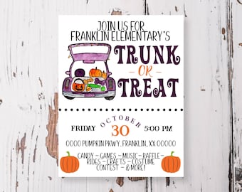 Blank Trunk or Treat Event Flyer Instant Download - Etsy