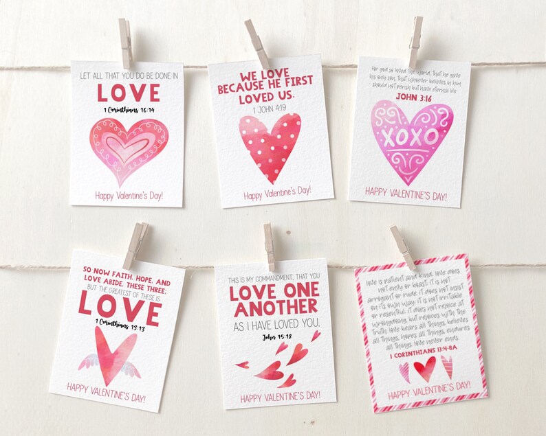 Printable Bible Valentines Cards Christian Scripture - Etsy