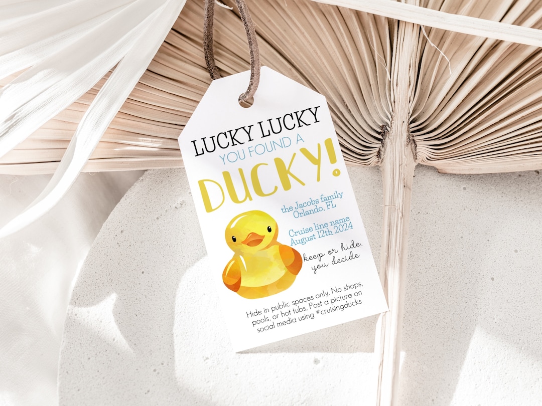 Editable Cruising Duck Tag Template - Etsy