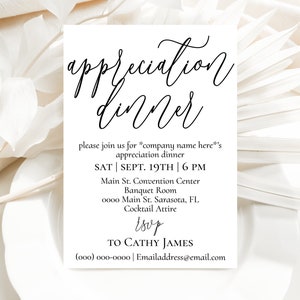 Editable Appreciation Dinner Invitation Template | Digital Download ...