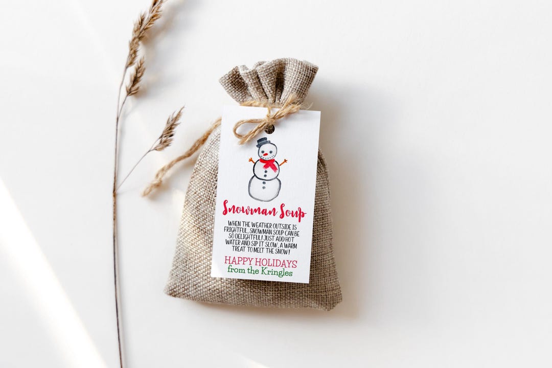 Editable Snowman Soup Tag Template - Etsy