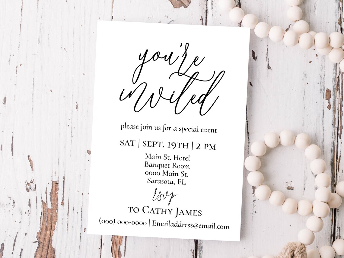Editable You’re Invited Invitation Template: Printable Event Invite for ...