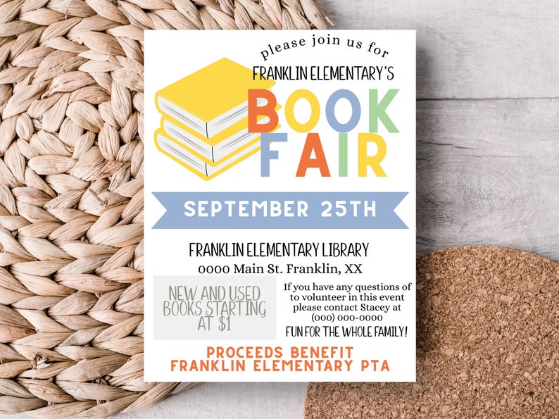 Editable Book Fair Flyer Template - Etsy Australia