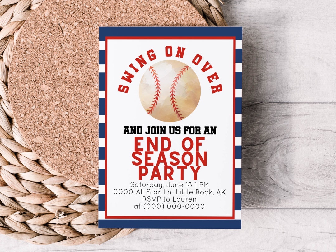 Editable Baseball Invitation Baseball Party, Sports Party, End of ...
