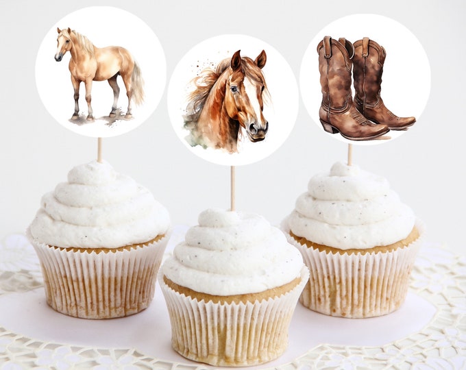 IMPRIMIBLE Topper de pastel de caballo / suministros de fiesta de ...