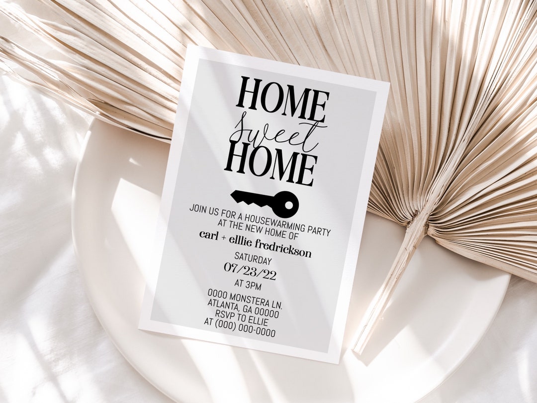 Housewarming Party Invitation Template, Editable Home Sweet Home Invite ...