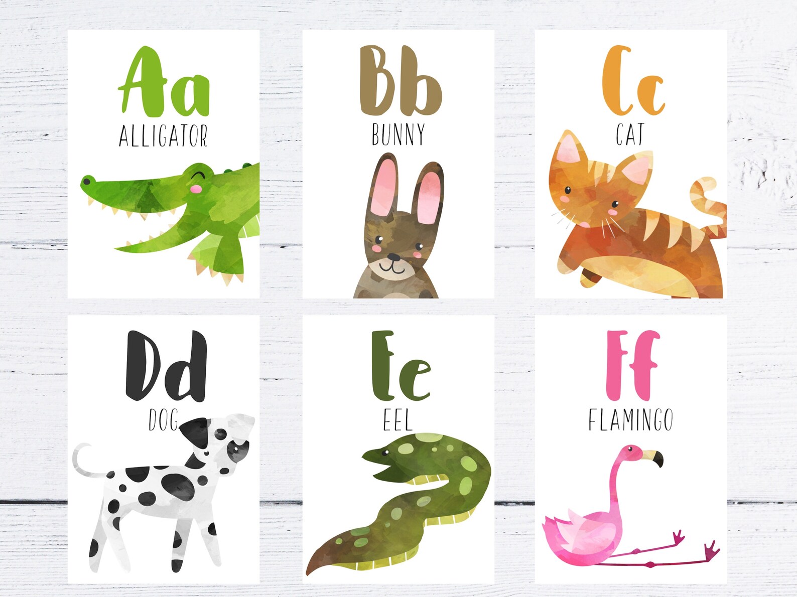 Printable Animal Alphabet Flash Cards Digital Download | Etsy UK