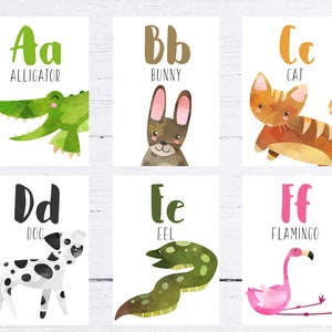 Printable Animal Alphabet Flash Cards A-Z - Etsy