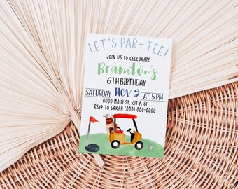 Editable Golf Birthday Invitation, Golf Party Invitation, Custom Golf ...